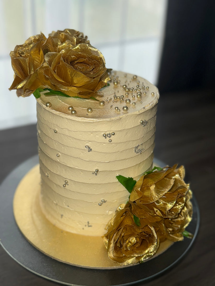 Golden Elegance Celebration Cake | Weddings & Milestones | Cake Trays ...