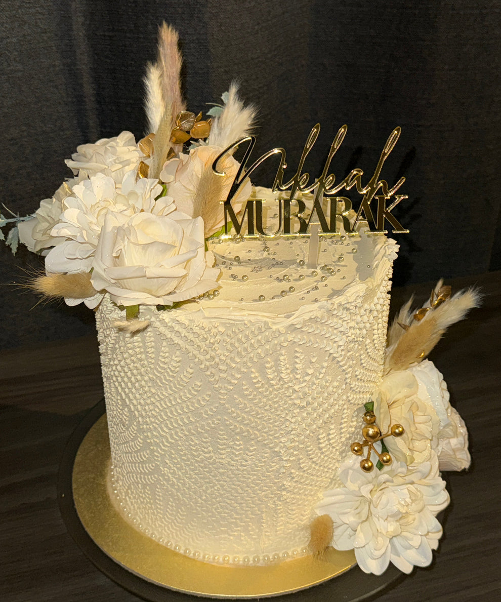 Nikkah Mubarak Wedding Cake | Wedding Cake Delivery in East London ...